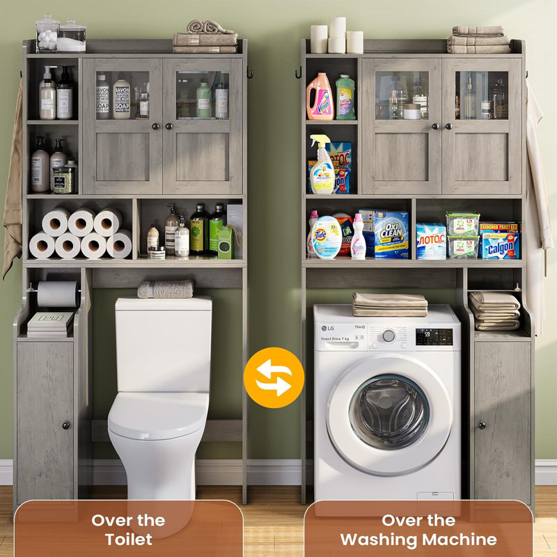 Lark Manor™ Over The Toilet Storage Cabinet, Farmhouse Rattan Bathroom ...