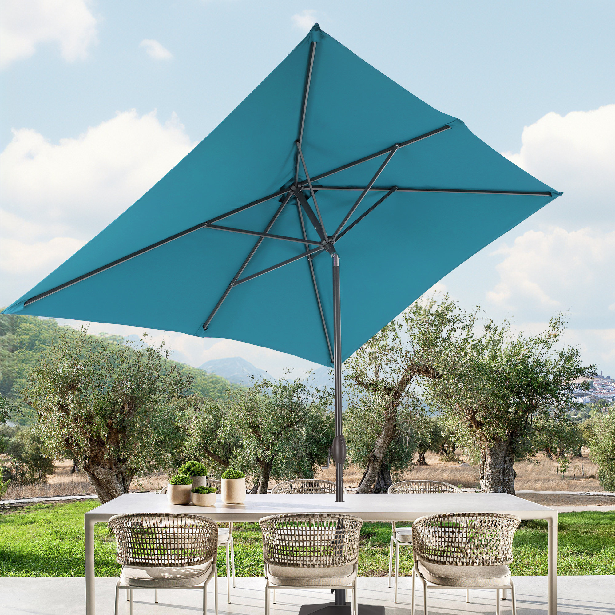 Arlmont & Co. Samentha 72'' x 108'' Rectangular Market Umbrella | Wayfair