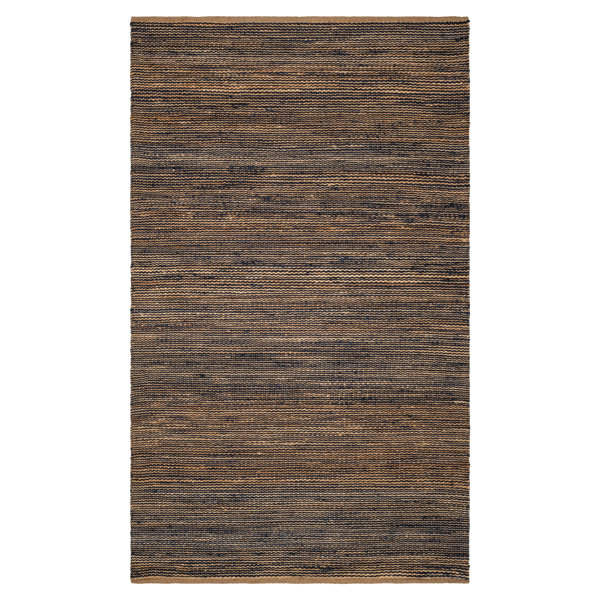 Home Conservatory Striped Blue/Natural Handwoven Jute Rug | Wayfair