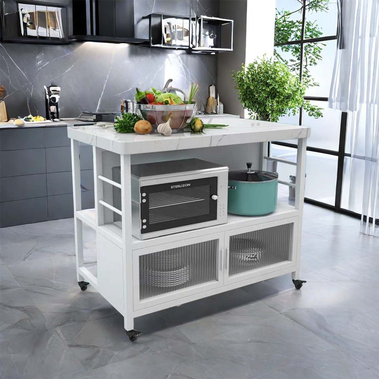 Hart Enjoy life Movable marble center island, open island | Wayfair