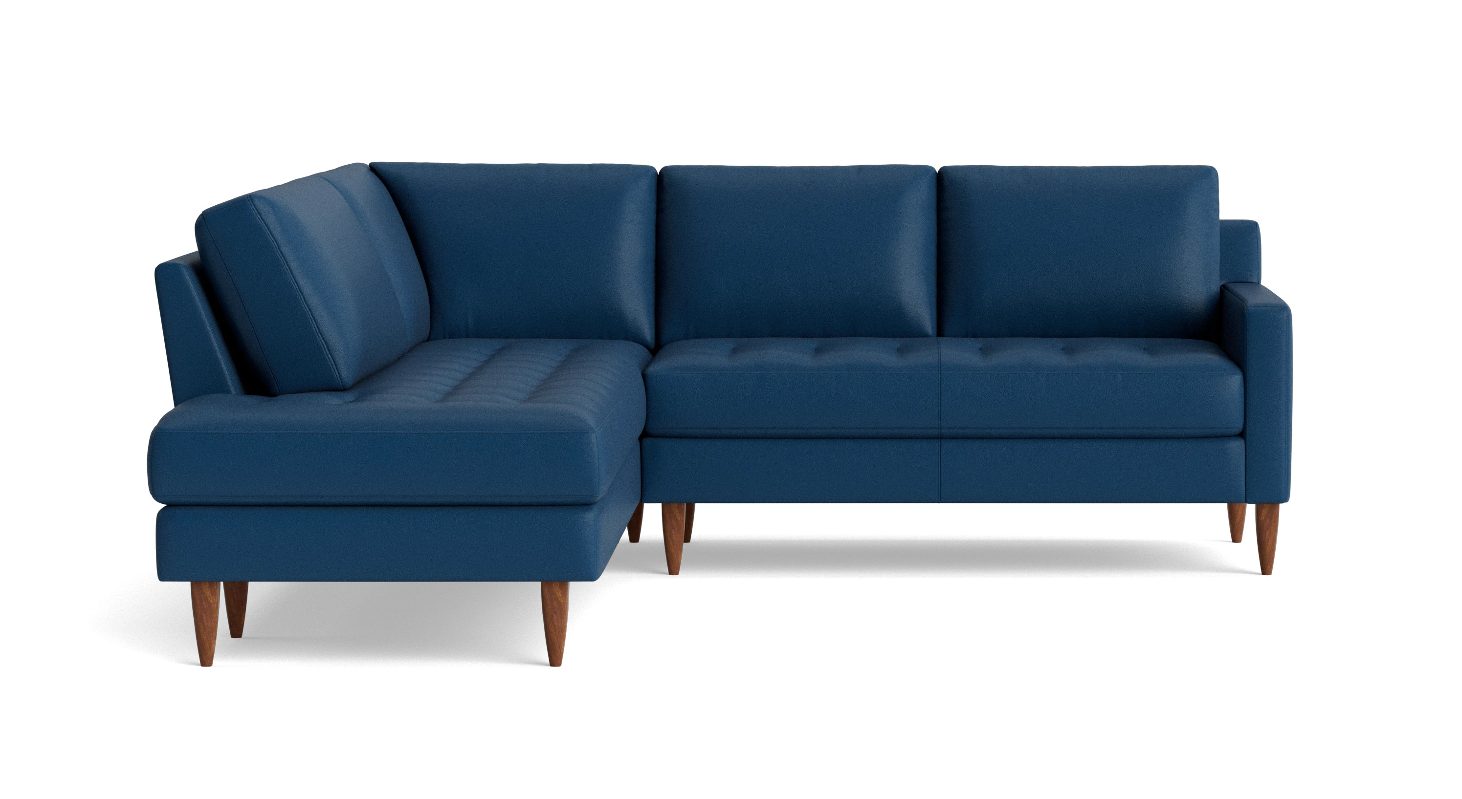 BenchMade Modern MCM Leather Sectional With Bumper (95" X 95") | Perigold
