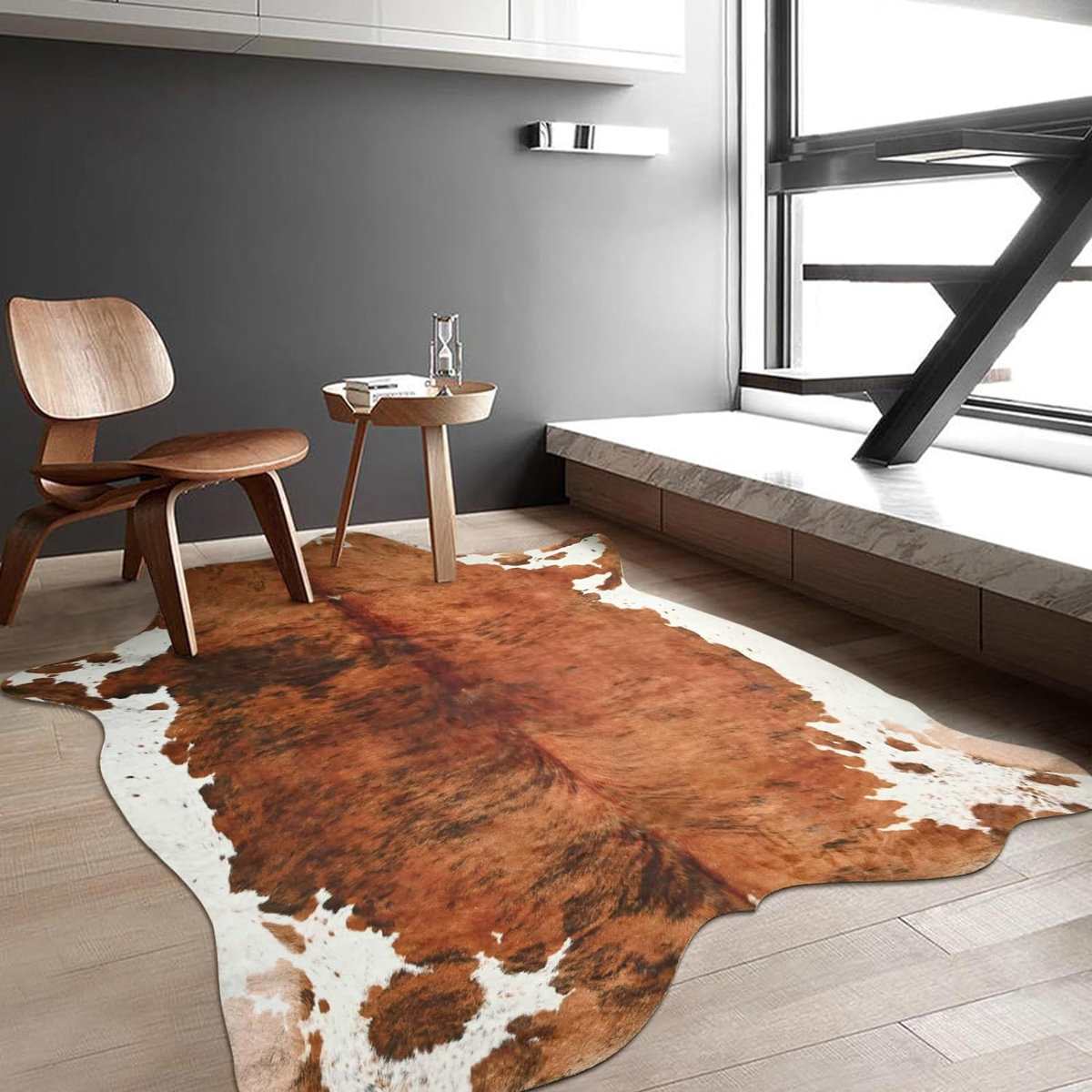 Gracie Oaks Novelty Sal Commercial Use Faux Cowhide Area Rug with Non ...
