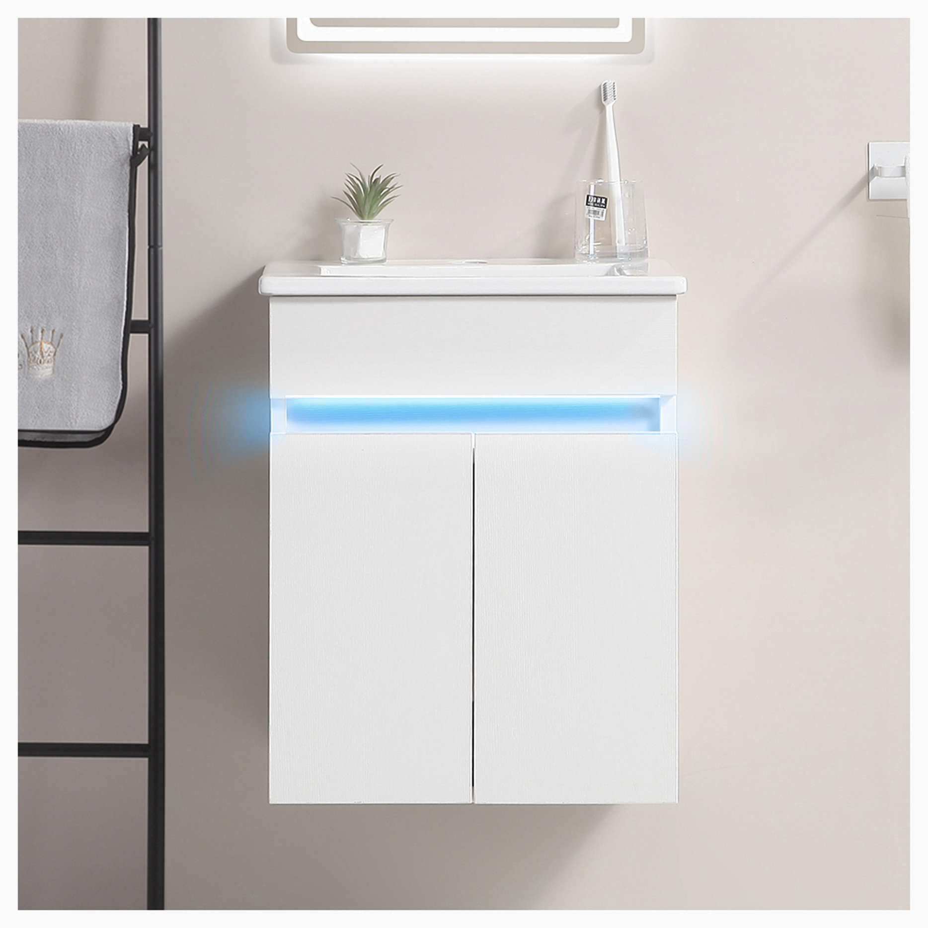 Wrought Studio™ Hareena 16" Wall-Mounted Single Bathroom Vanity Set ...