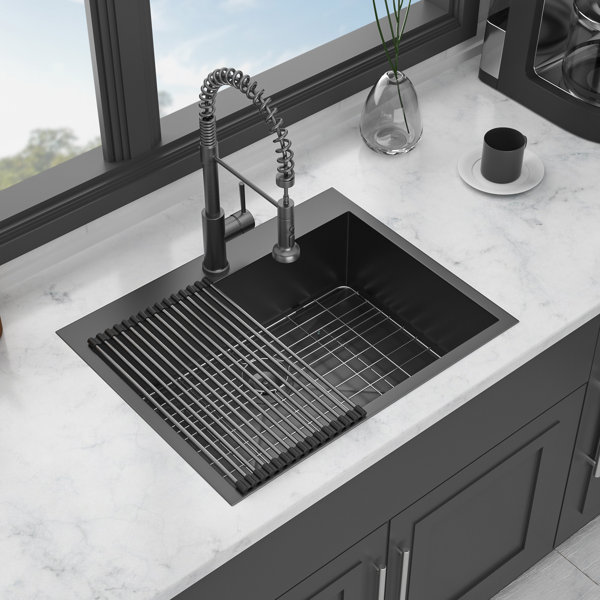 Ceballos 25 Kitchen Sink Drop In - 25X22 GunmetalDrop In Topmount 18 ...