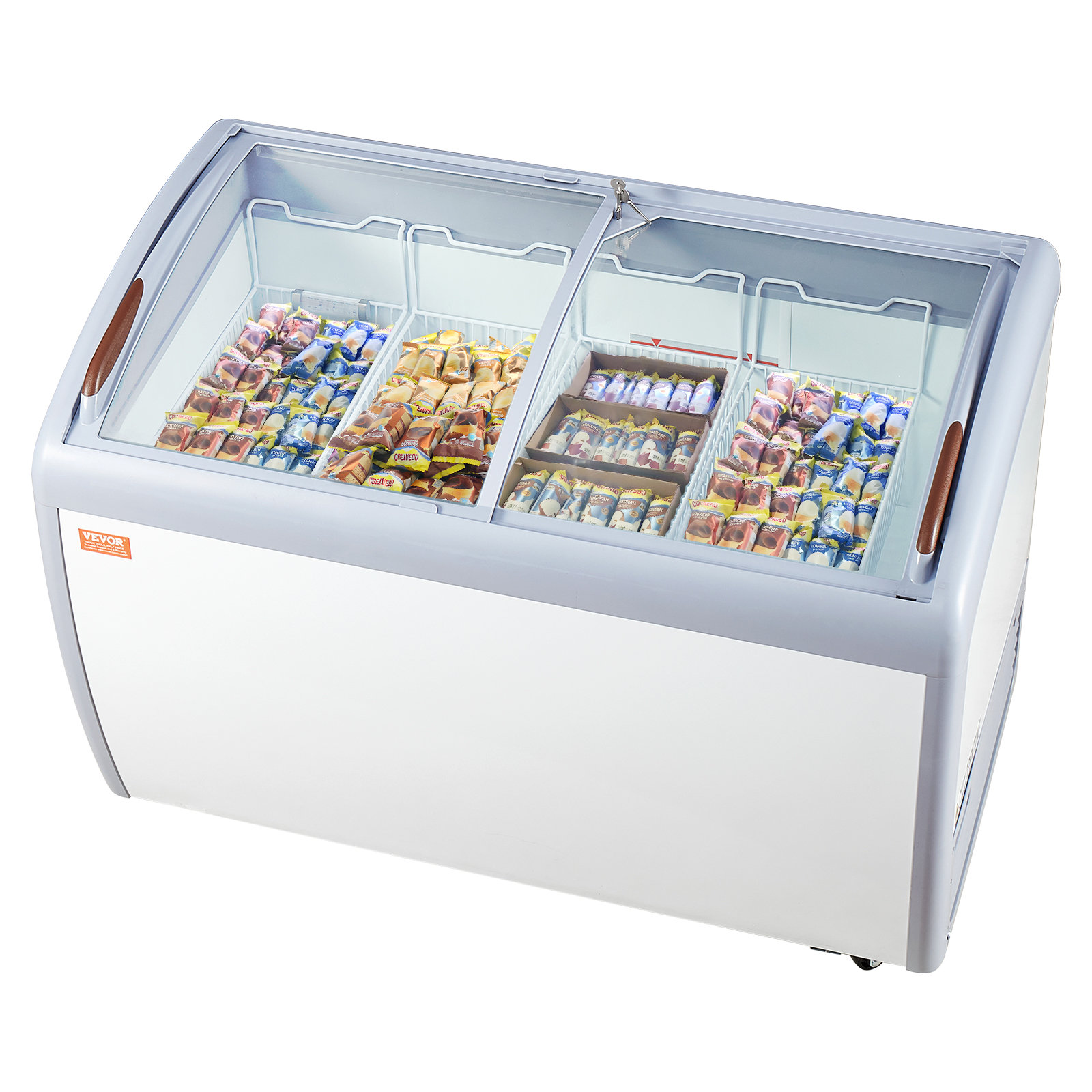 VEVOR Commercial Ice Cream Display Case, 12.8 Cu.ft Chest Freezer ...