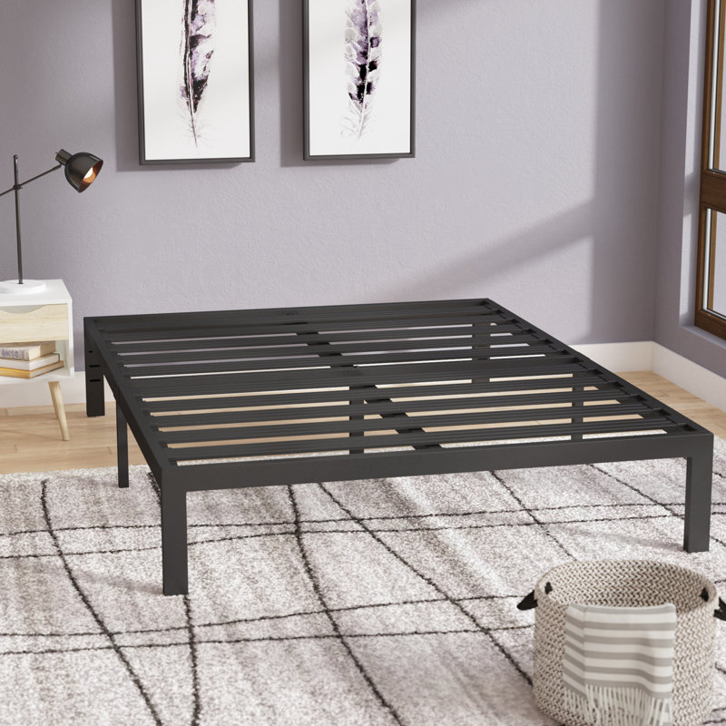 Alwyn Home Hampton 14'' Heavy Duty Steel Platform Bed & Reviews | Wayfair