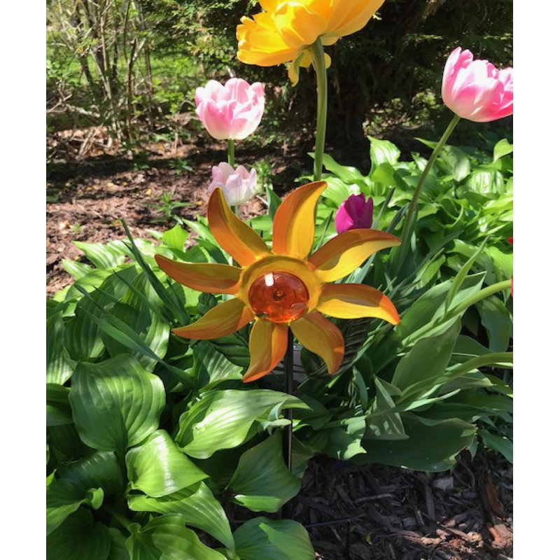 Red Barrel Studio® Huntur Sun Spin Solar Powered LED Spinning Garden ...