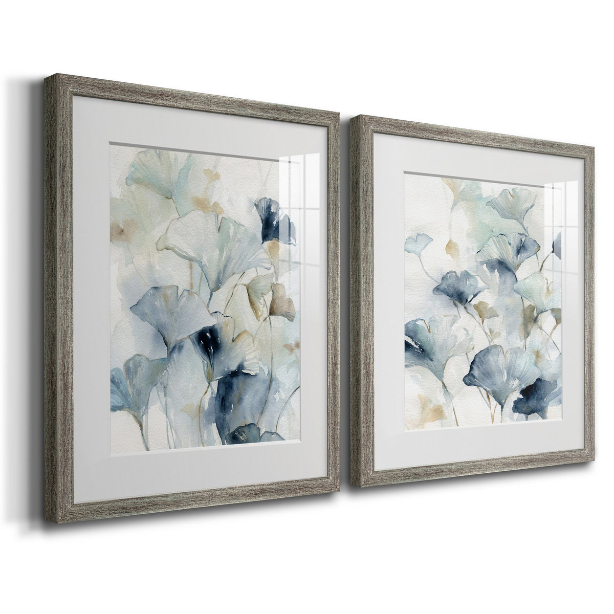 Red Barrel Studio® Indigo Ginkgo I - 2 Piece Picture Frame Print Set ...