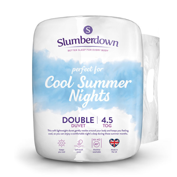 Slumberdown Cool Summer Nights Duvet 4.5 Tog Lightweight Cooler Quilt ...