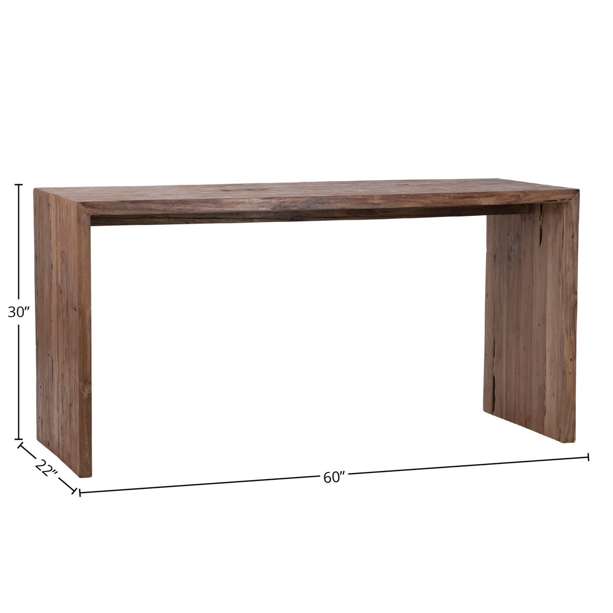 Dovetail Furniture Chilton 60-Inch Rectangular Reclaimed Teak Waterfall ...