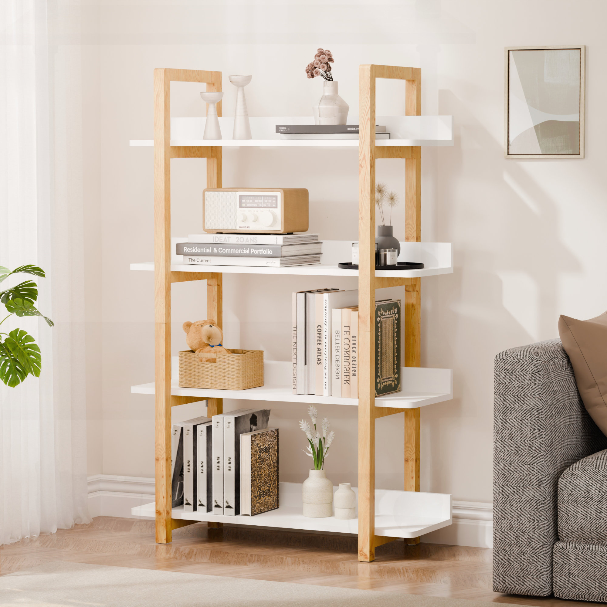 Hokku Designs Versatile Sturdy Bookcase for Home Organization and ...