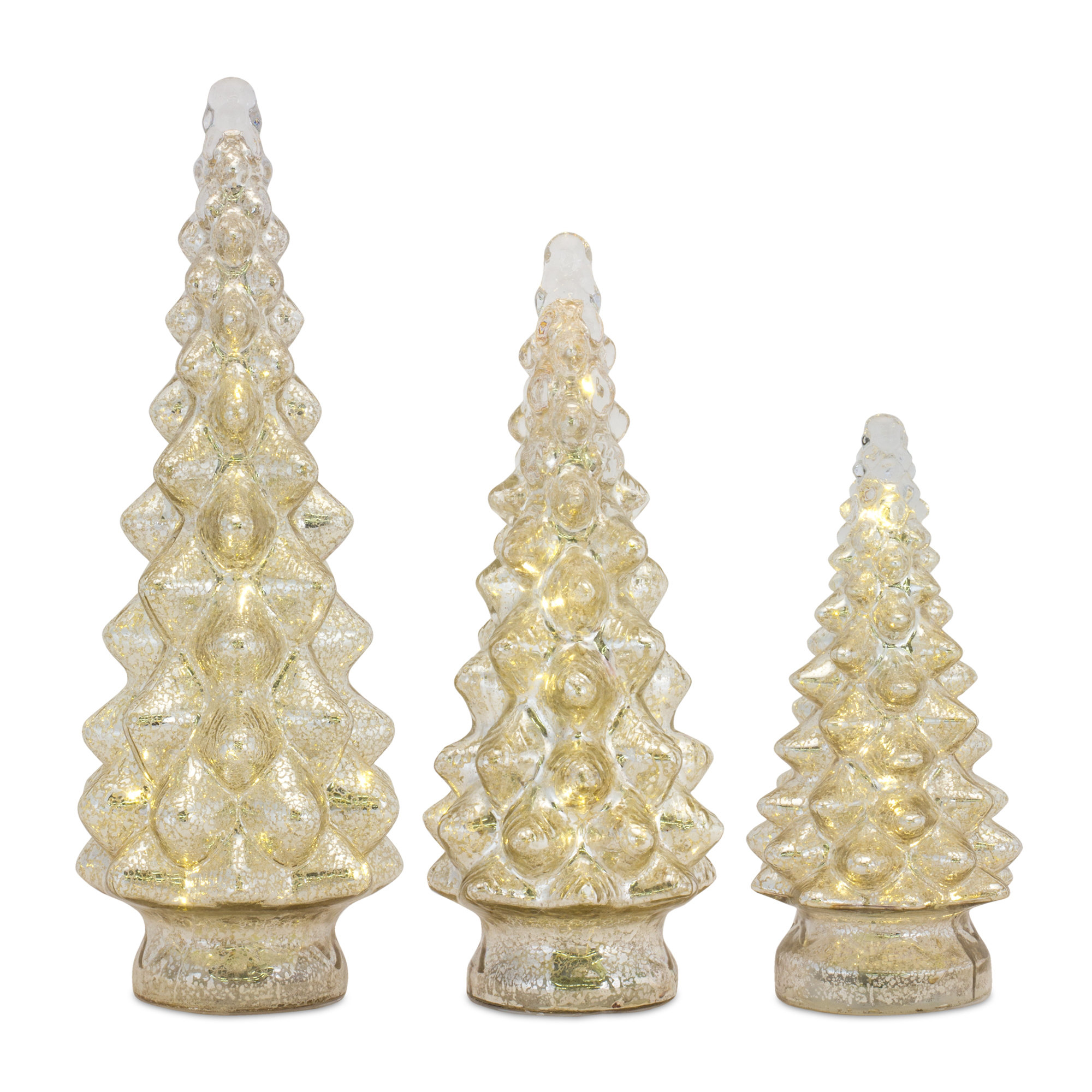 The Holiday Aisle® 3 Piece LED Tabletop Tree Set | Wayfair
