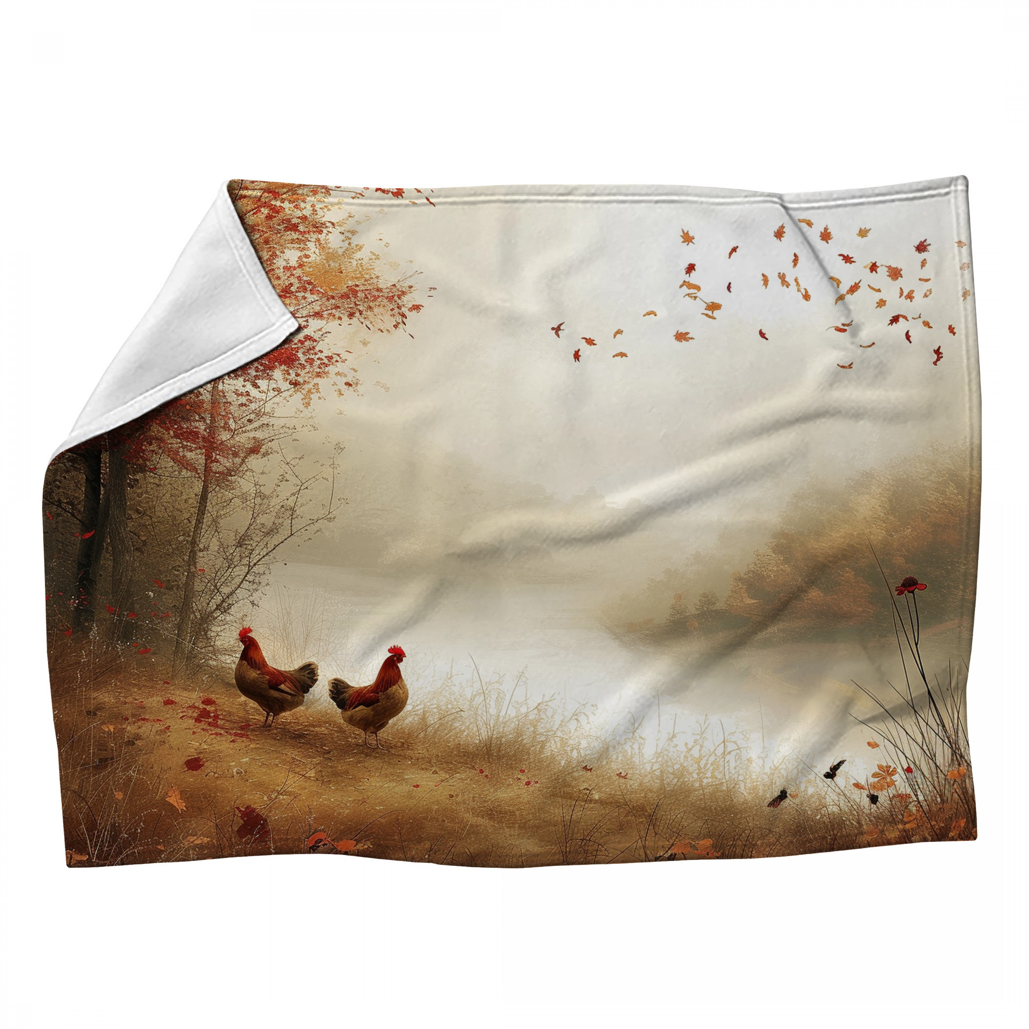 VisionDecor Chickens Fleece Throw Blanket - Farm Life Throws for Sofas ...