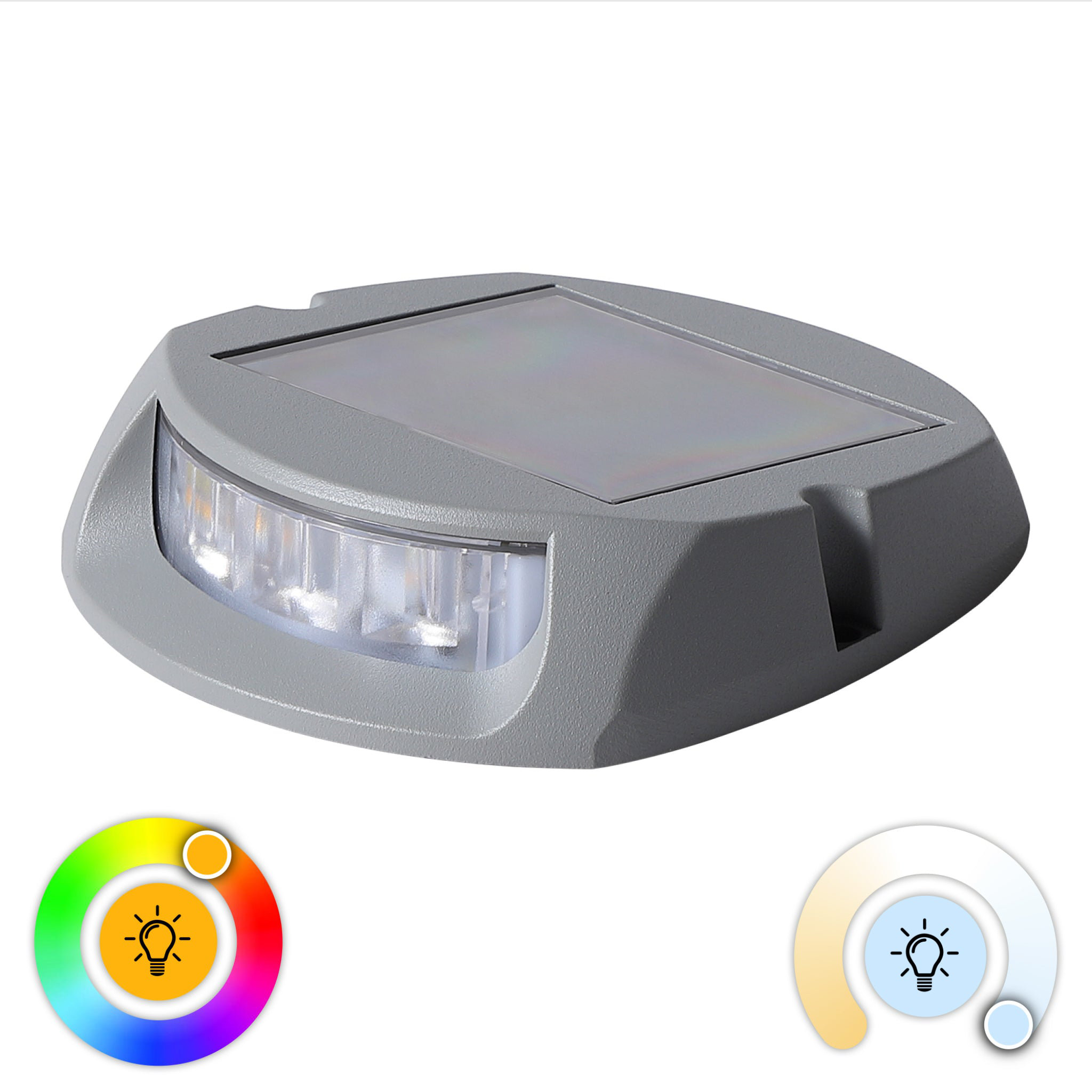 Classy Caps Gray Low Voltage Solar Powered Integrated LED Deck Light ...