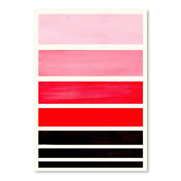 Metro Lane Red Staggered Stripes by Ejaaz Haniff - Poster Art Print ...