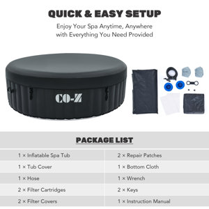 CO-Z 6 - Person 130 - Jet Vinyl Inflatable Hot Tub & Reviews | Wayfair