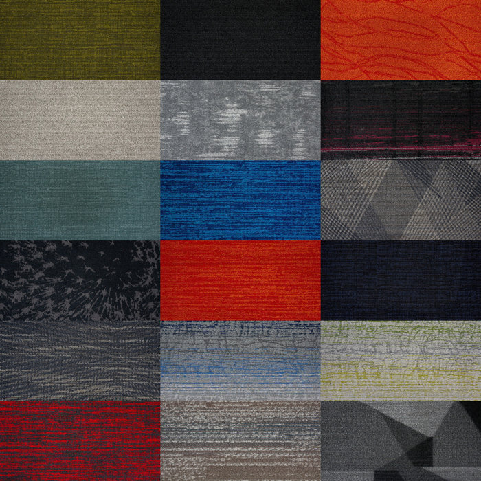 American Home Mix Match 18x36" Assorted Carpet Tiles Commercial Grade ...