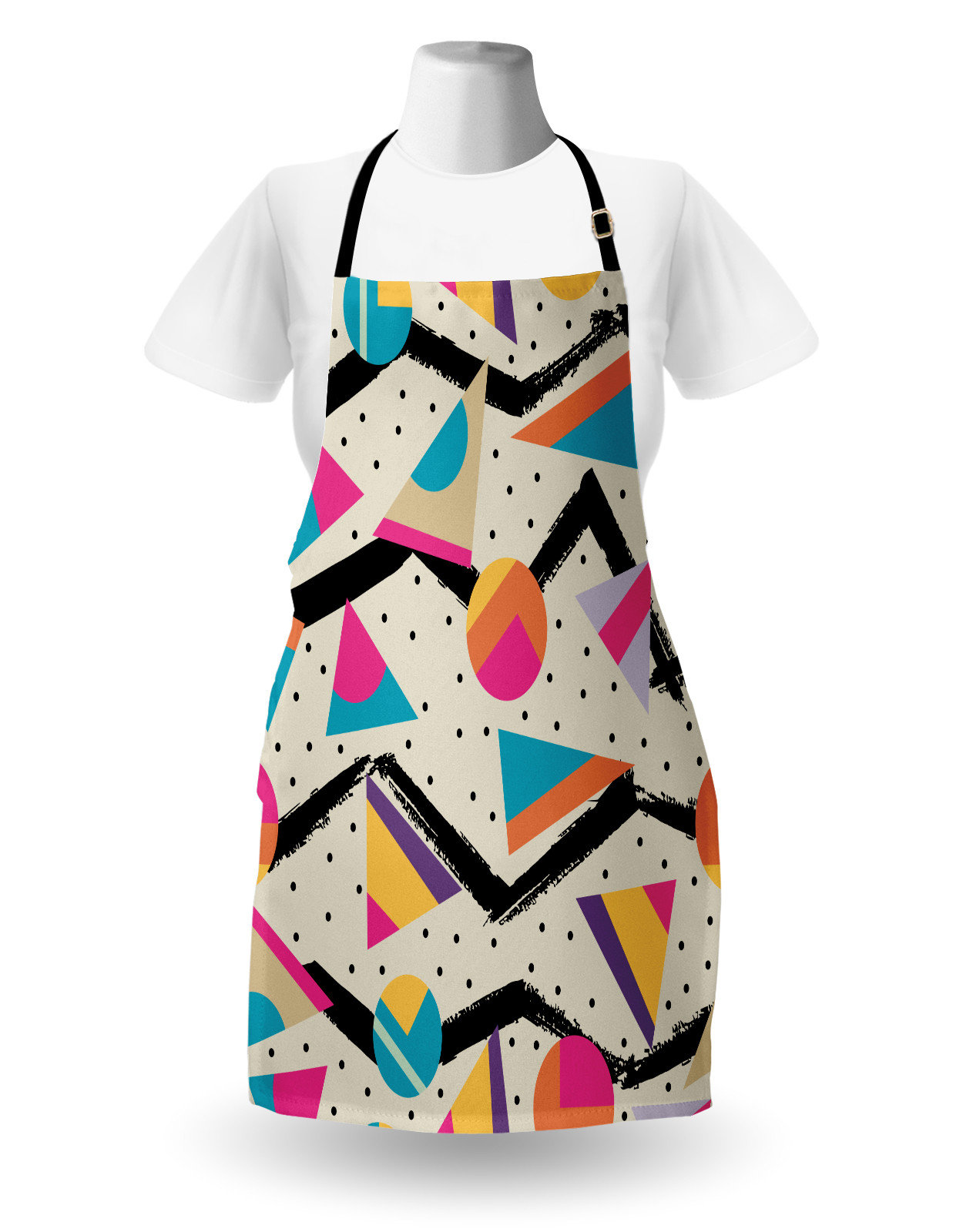 East Urban Home Indie Apron Unisex, 80s Funky Memphis Fashion, Adult ...