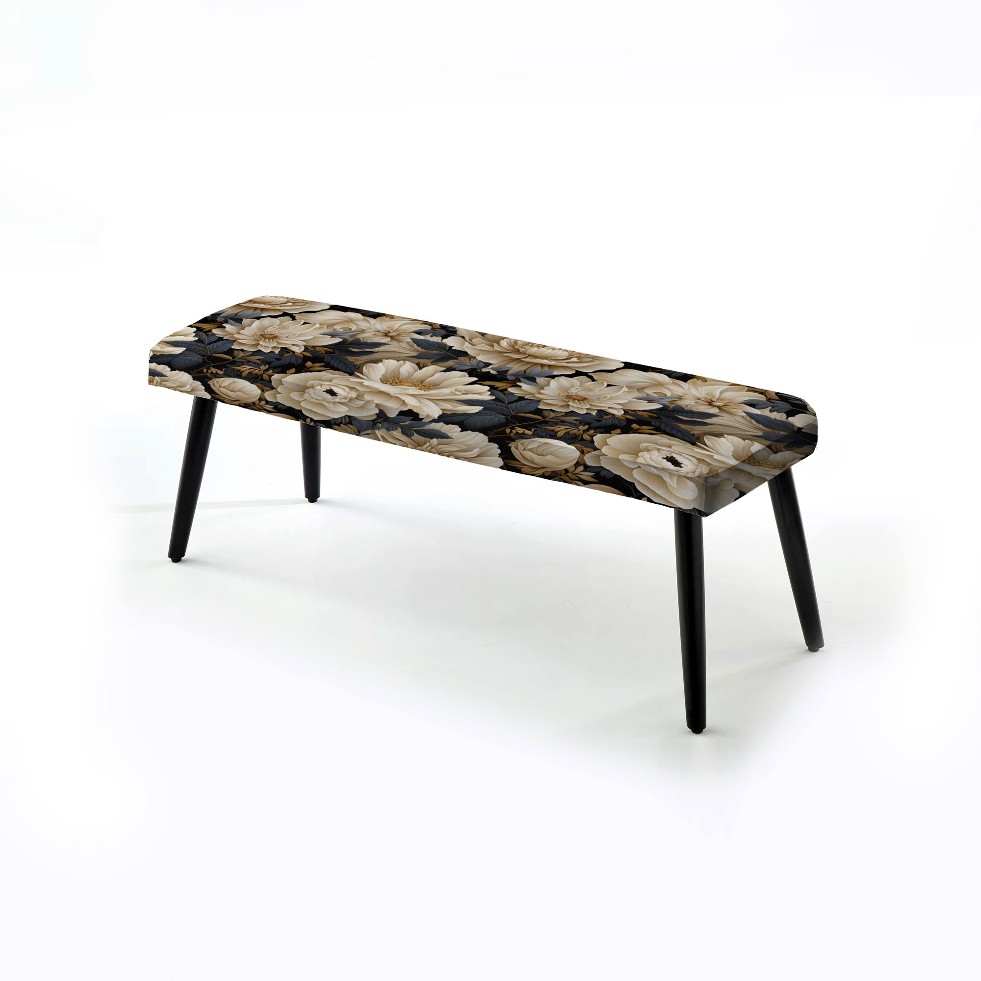 Design Art Magnificent White Magnolia Blooms - Floral Upholstered Black ...