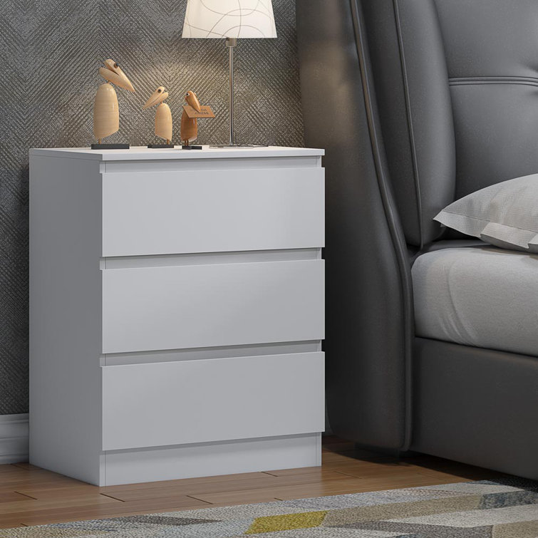 Zipcode Design Francine 3 Drawer Chest Of Drawers: 60cm Wide. Matt ...