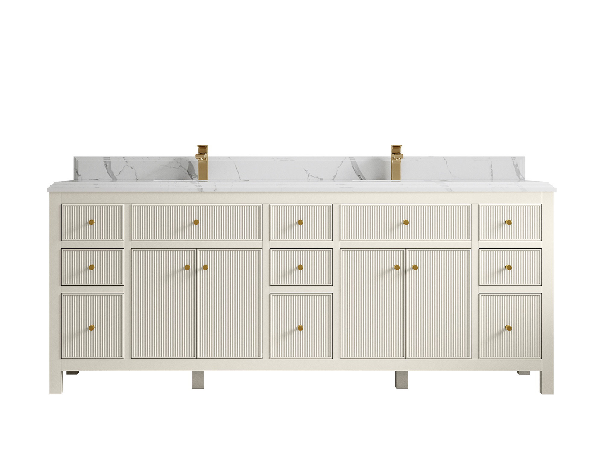 Willow Collections Sonoma 84'' Double Bathroom Vanity with Quartz Top ...