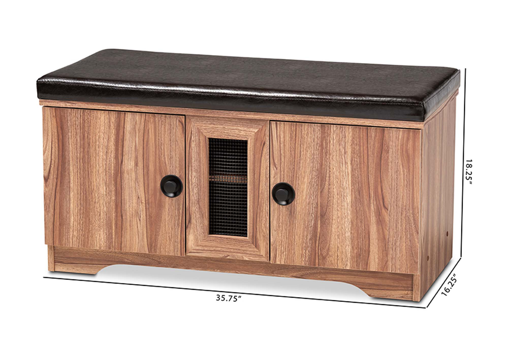 iHome Studio Lena Faux Leather Cabinet Shoe Storage Bench | Wayfair