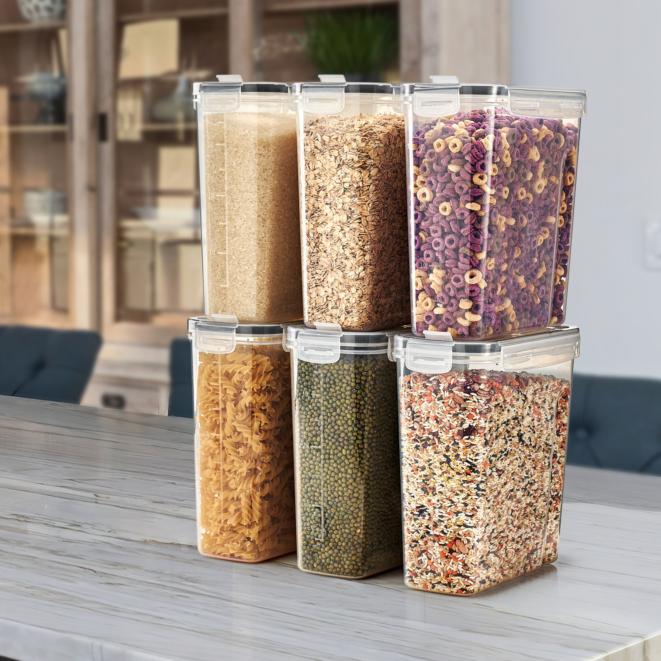 Sorbus Airtight Food Storage Dispensers For Beans, Pasta, Cereals, And ...