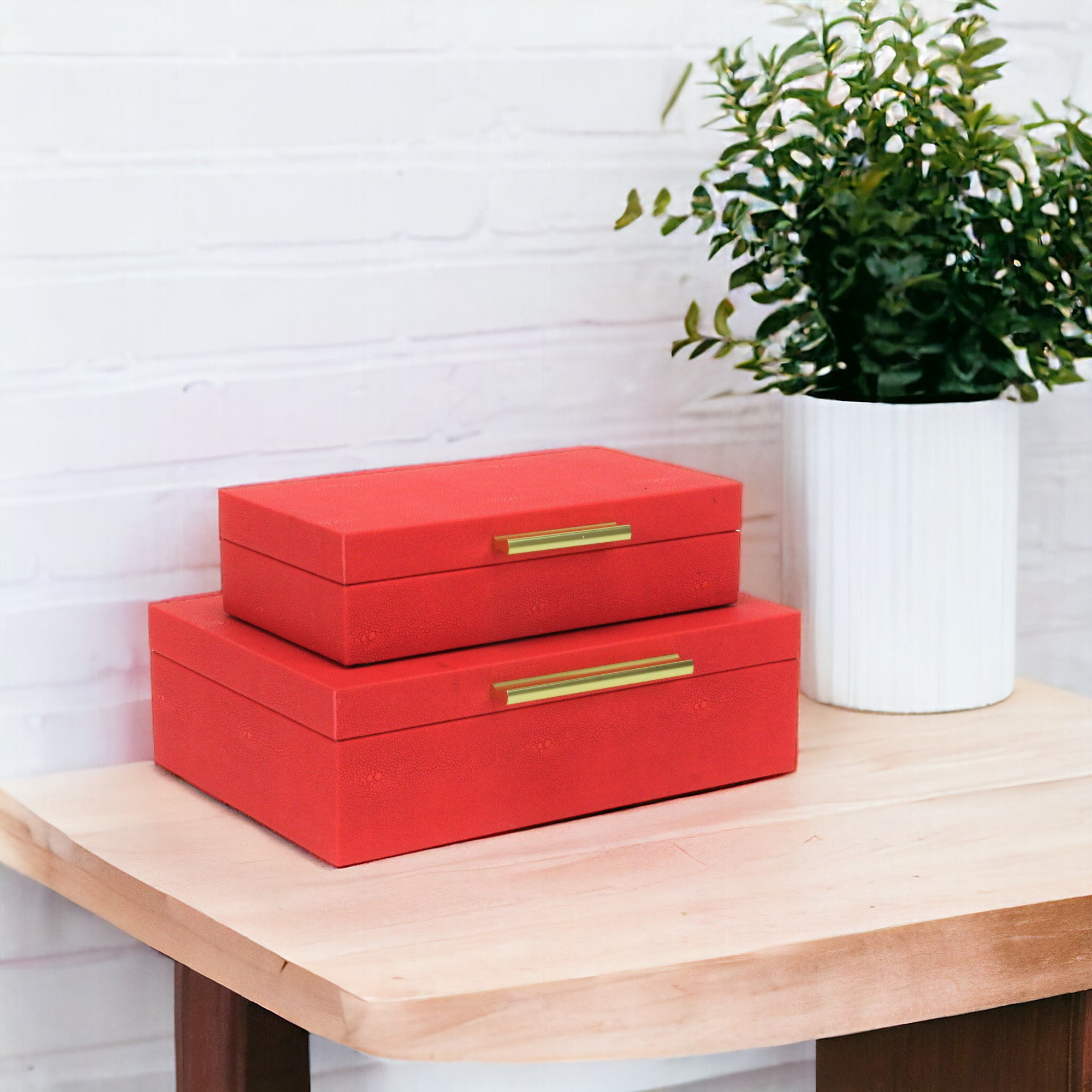 Willa Arlo Interiors Rebeka 2 Piece Faux Leather Decorative Box Set ...