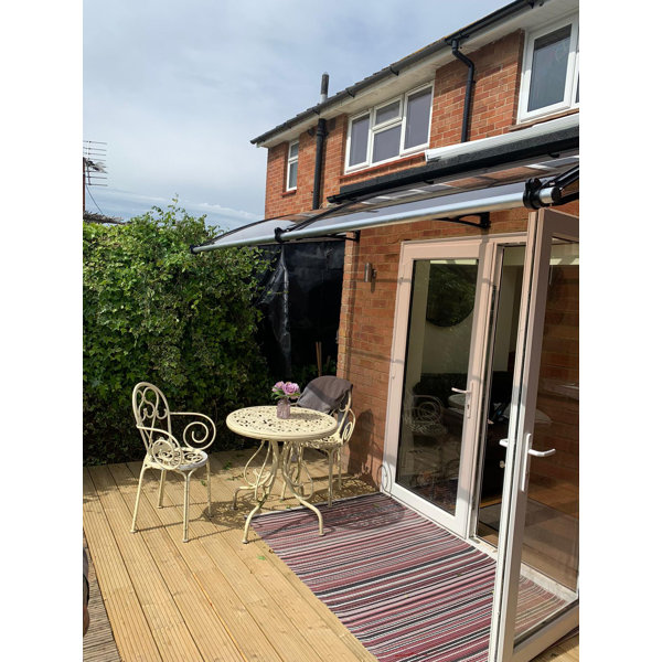 CANOFIX 2m Width x 1.27m Depth Door Canopy Grey-Bracket Clear-Sheet ...