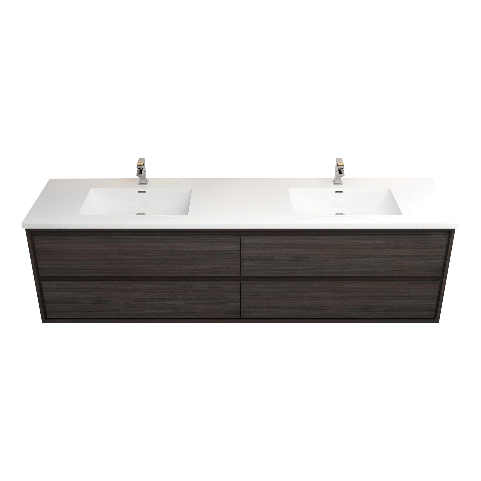 Rosecliff Heights Jack 84D" Wall Mounted Modern Vanity In Natural Oak ...
