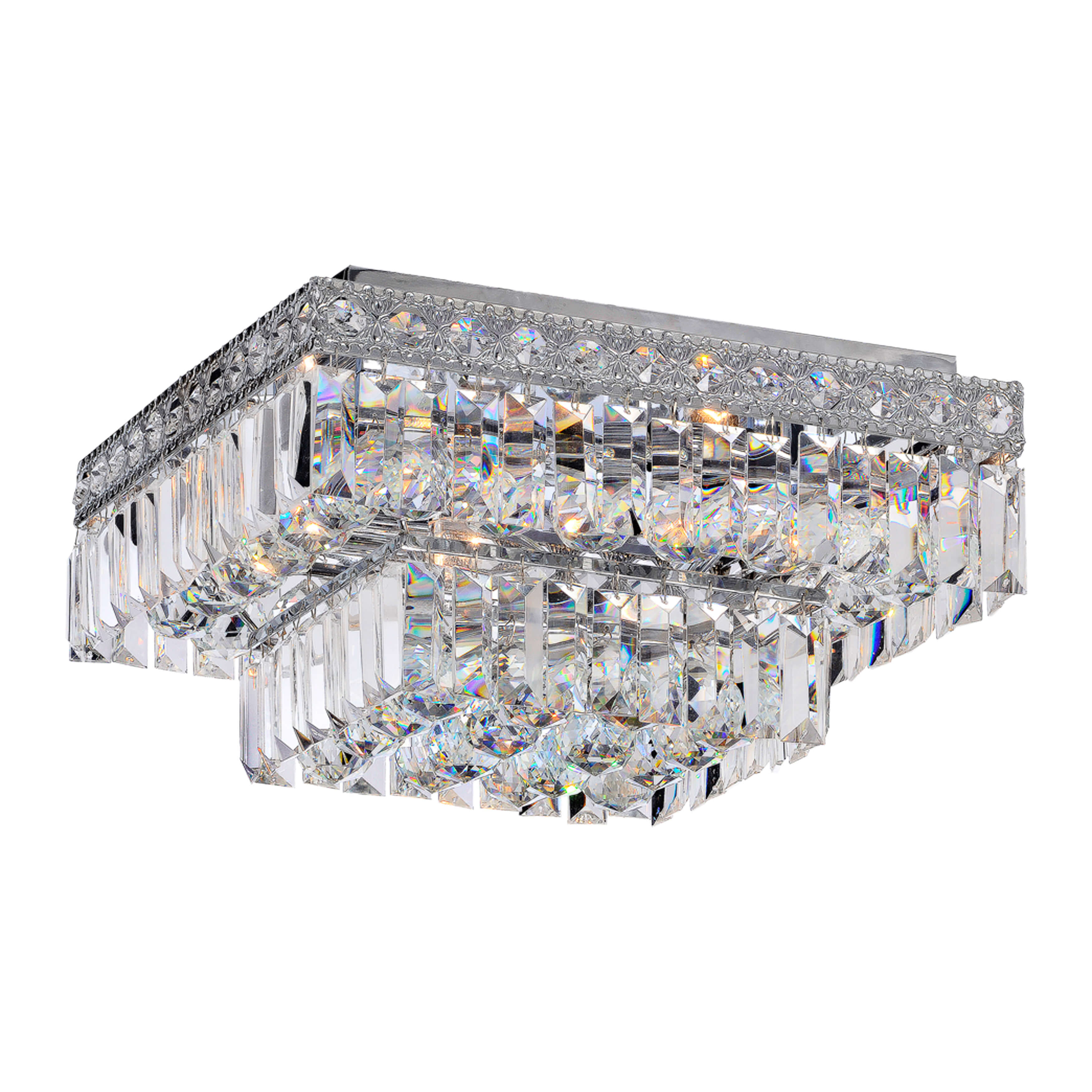 Mercer41 Tobiah 4 - Light 14.4" Unique/Statement Tiered Flush Mount ...