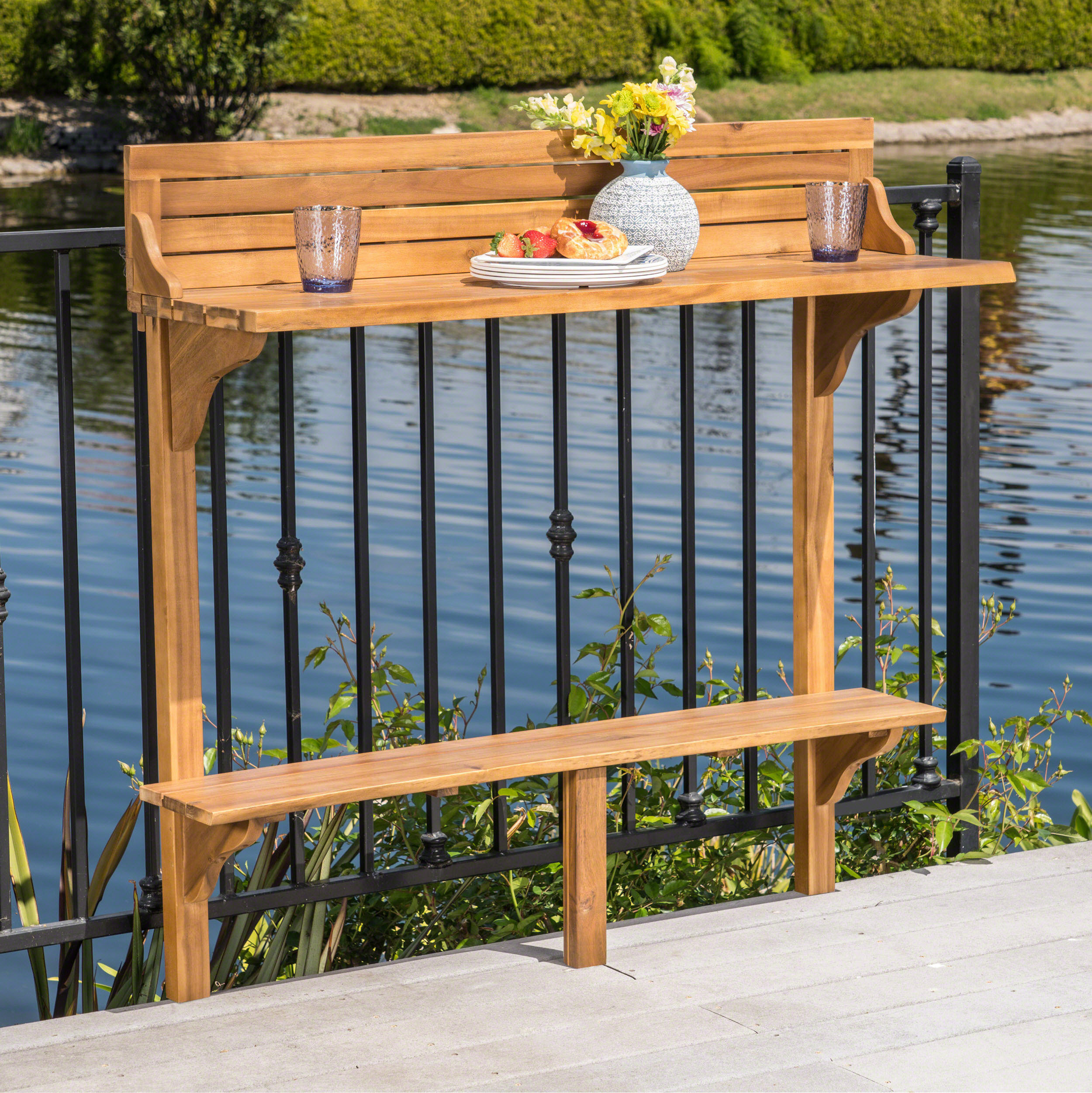 Bay Isle Home™ Bushnell Solid Wood Balcony Table & Reviews | Wayfair