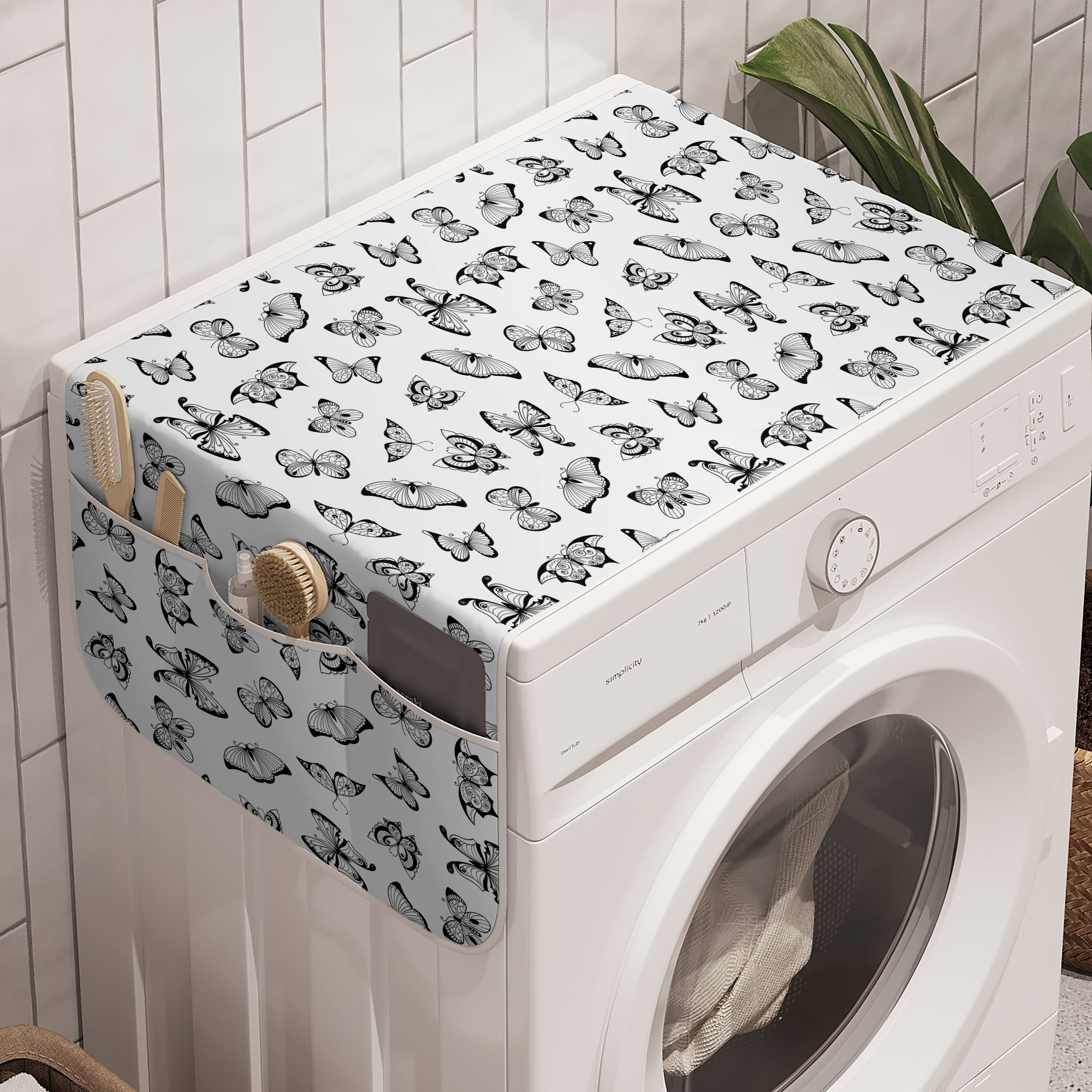East Urban Home Butterfly Washing Machine Organizer Pack of 2 47" x 18. ...