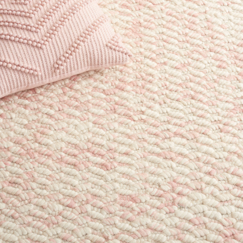 Wade Logan® Boud Geometric Hand Loomed Wool/Cotton Area Rug in Pink ...