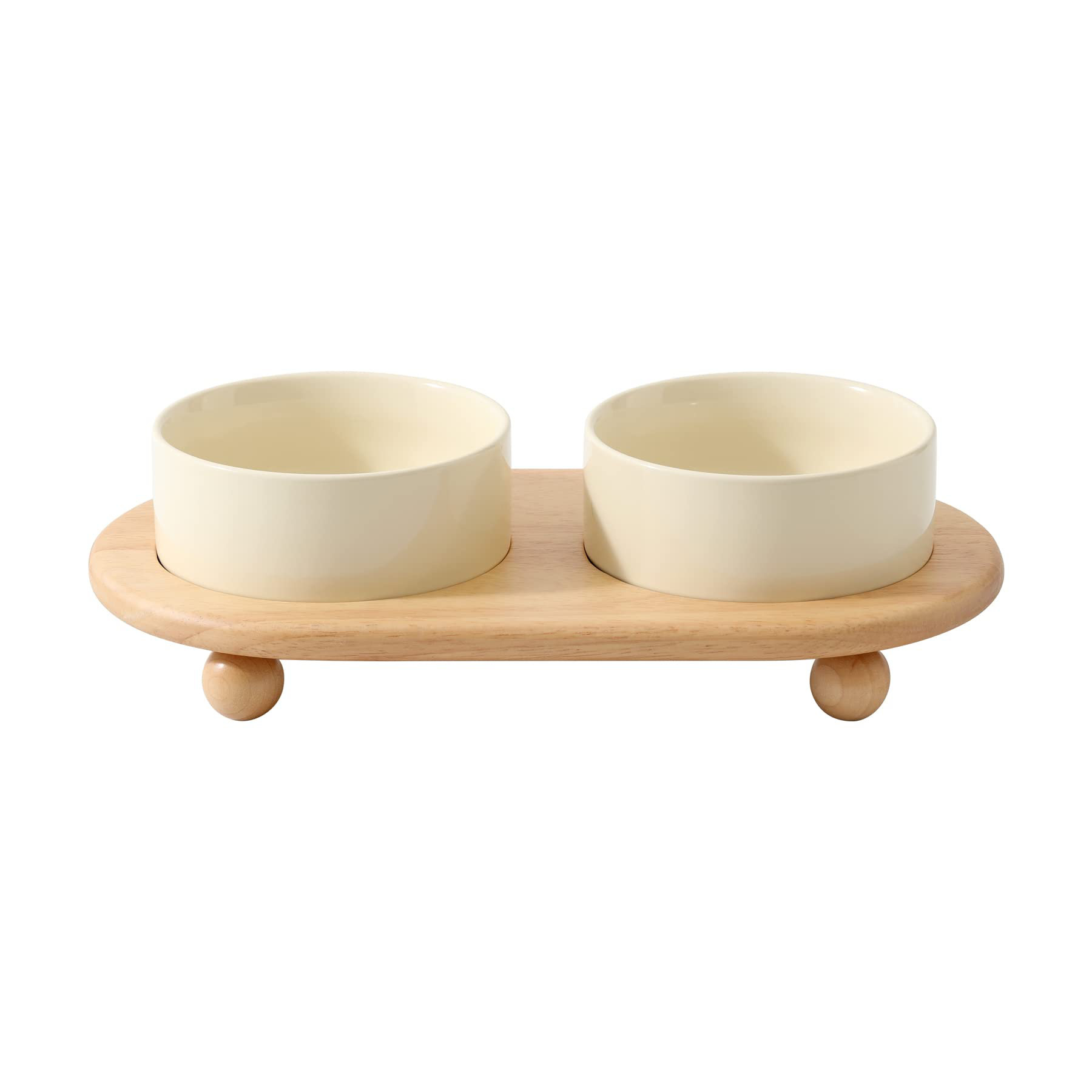 ATCHISON Ceramic Elevated Cat Food & Water Bowl - Raised Cat Dish ...