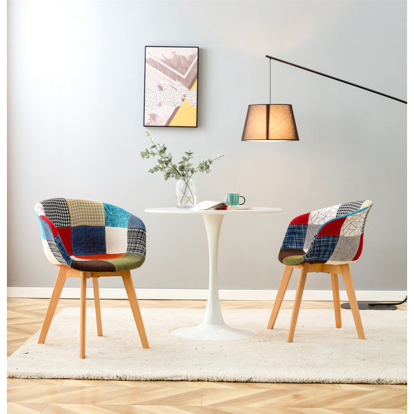 Corrigan Studio® Modern Patchwork Dining Chairs Set Of 2: Stylish High ...