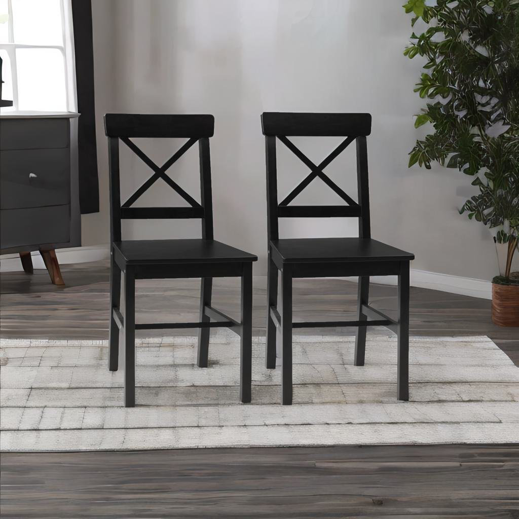 Latitude Run® Hazeltine Gabriellia Solid Wood Cross Back Side Chair ...