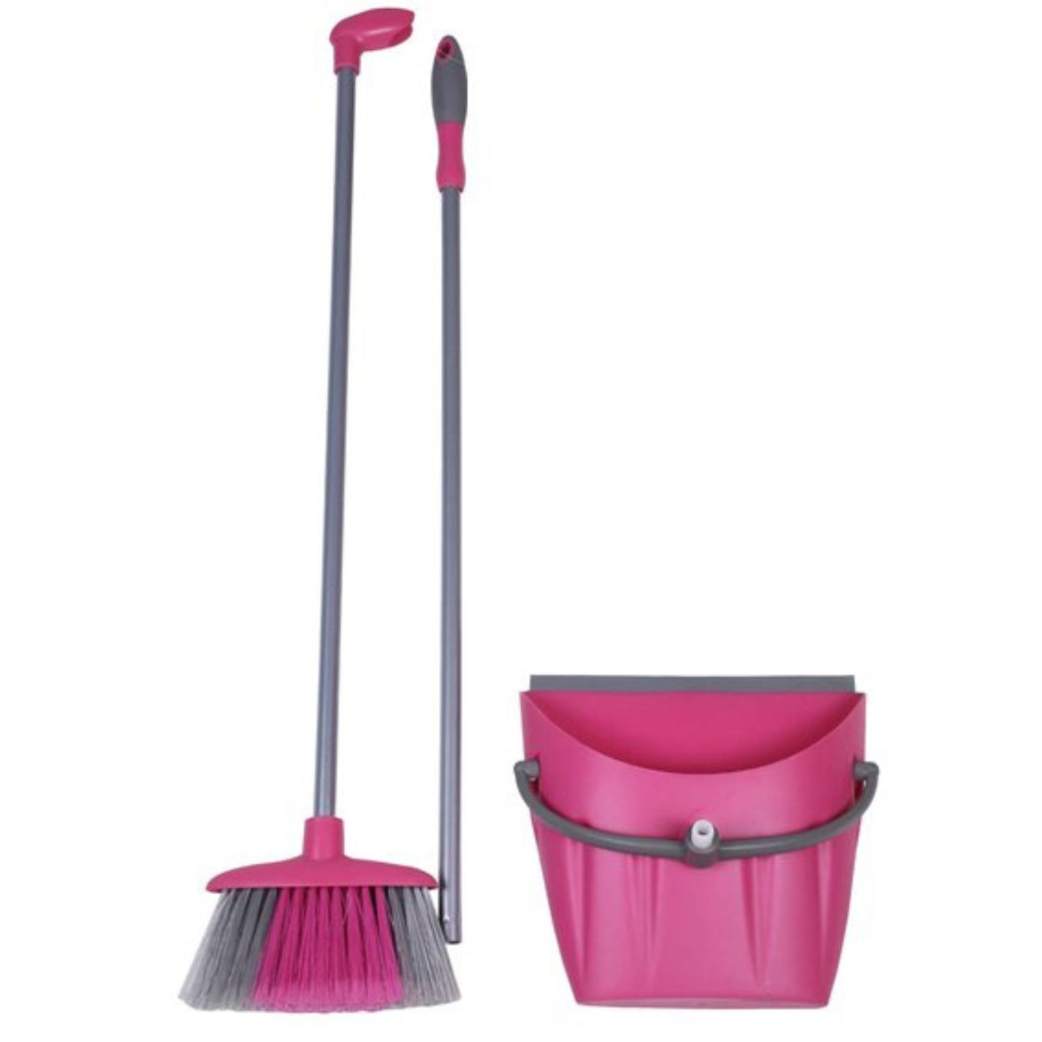 pink dustpan and brush