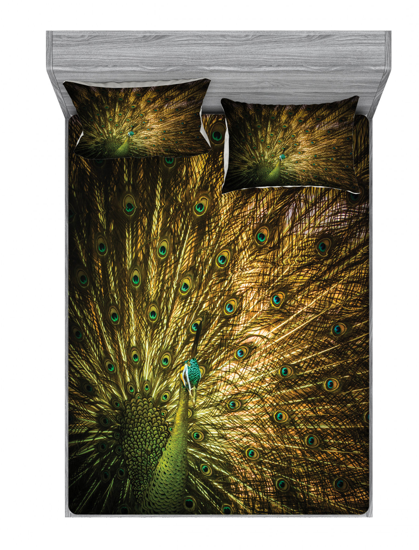 Ambesonne Peacock Animal Print Sheet Set | Wayfair