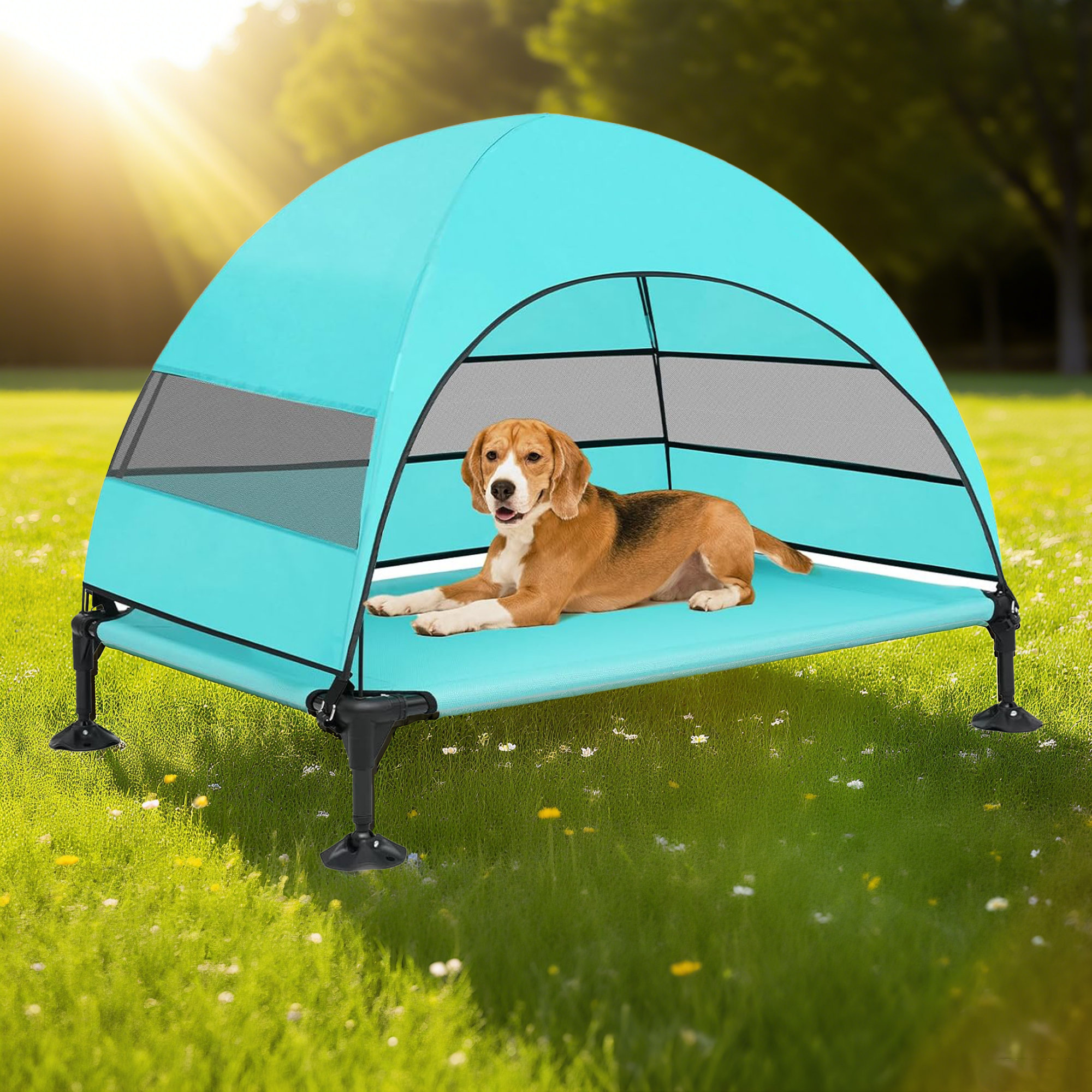 Tucker Murphy Pet™ Elevated Henrica With 90% UV Block Canopy For Large ...