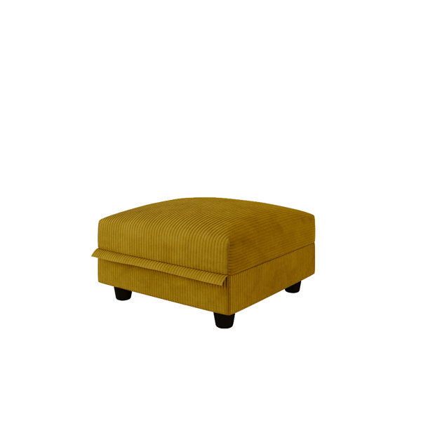 Latitude Run® Yellow CorduroyFabric Storage Ottoman Yellow | Wayfair