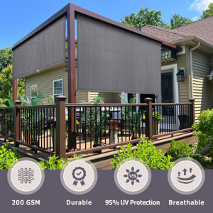 Symple Stuff Outdoor Patio Retractable Roller Shade | Wayfair