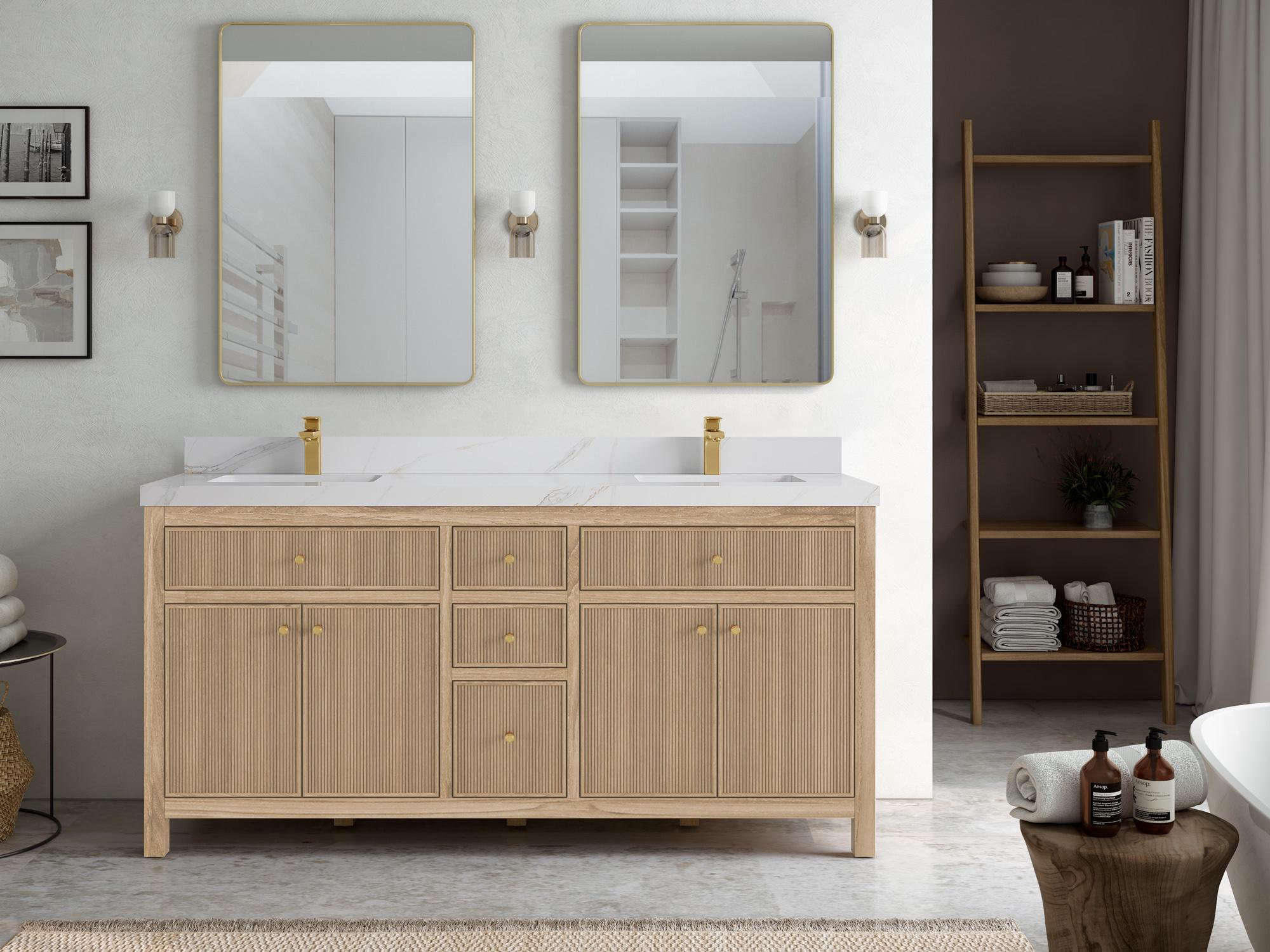 Willow Collections Sonoma 72'' Double Bathroom Vanity with Quartz Top ...