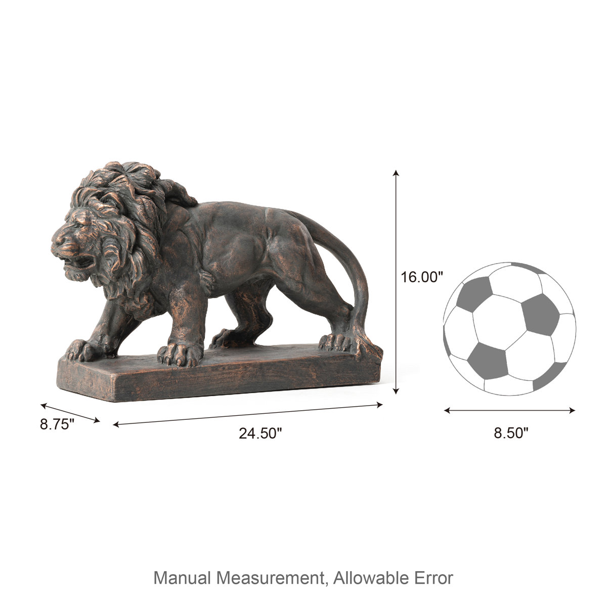 Astoria Grand Lokman Lions Animals Magnesium Oxide Garden Statue ...