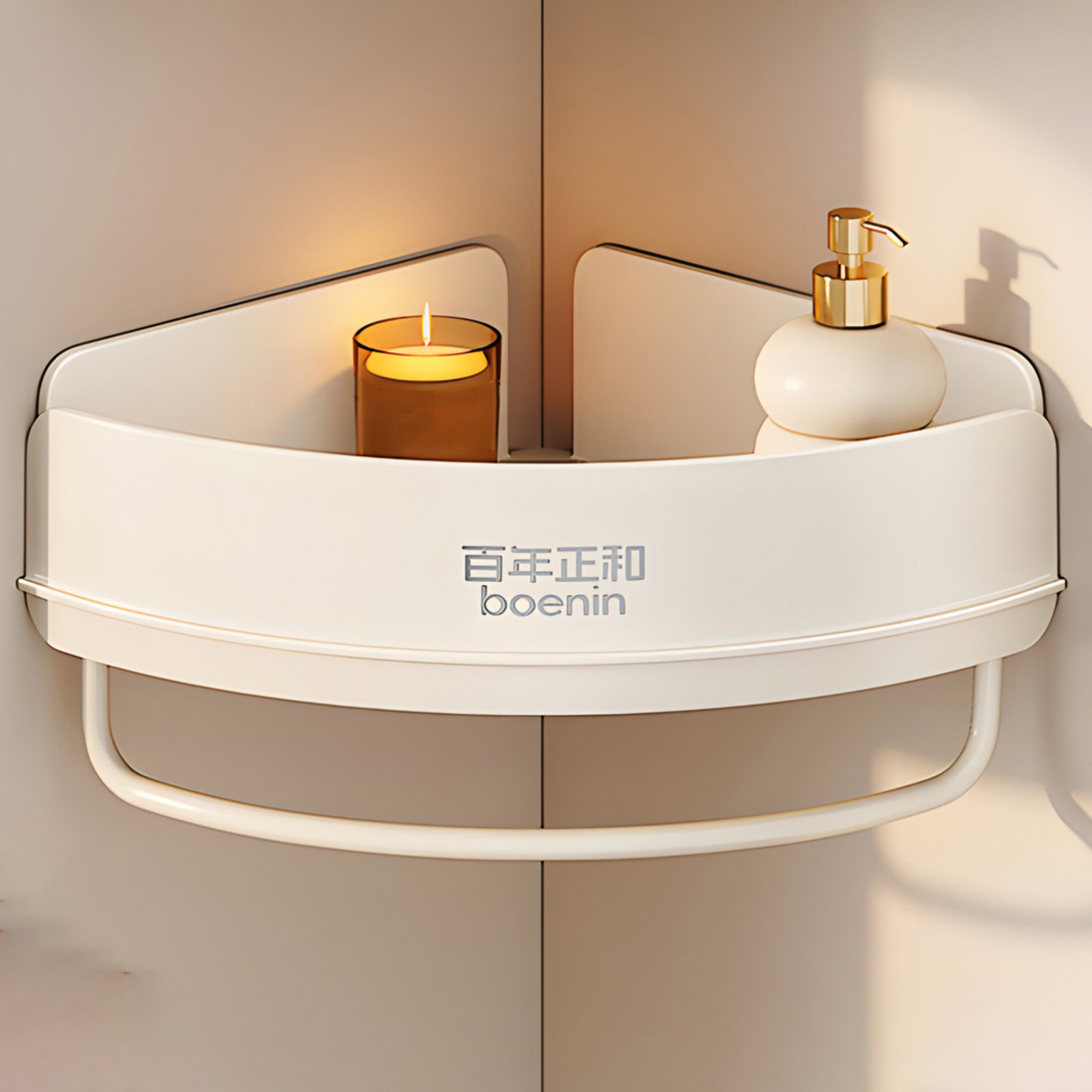 Hokku Designs Non Perforated Triangular Storage Rack For Bathroom ...