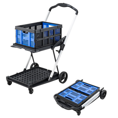 VEVOR Multi Use Functional Collapsible Cart, 198 lbs Capacity 2-Tier ...