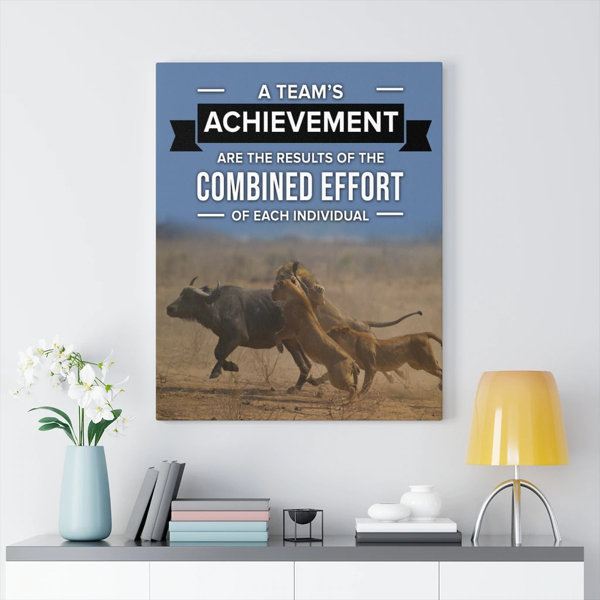 Blue Elephant A Team's Achievement - Wrapped Canvas Typography ...