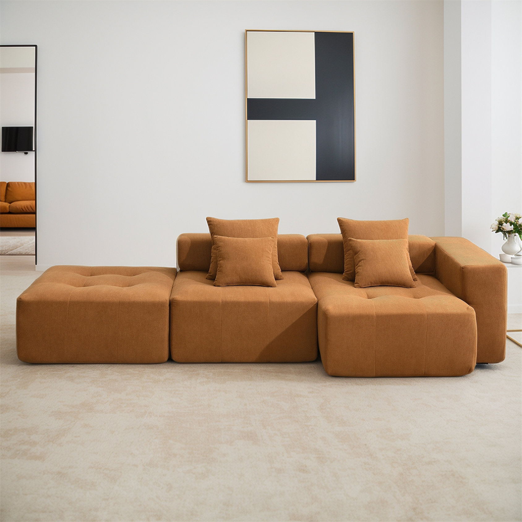 Ivy Bronx Minimalist L Shaped Modular Sofa - Wayfair Canada