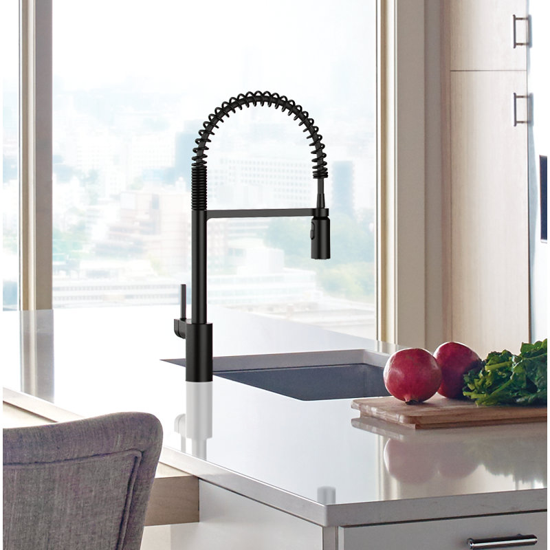 5923SRS Moen Align One Handle Spring Kitchen Faucet, Modern Single Hole ...