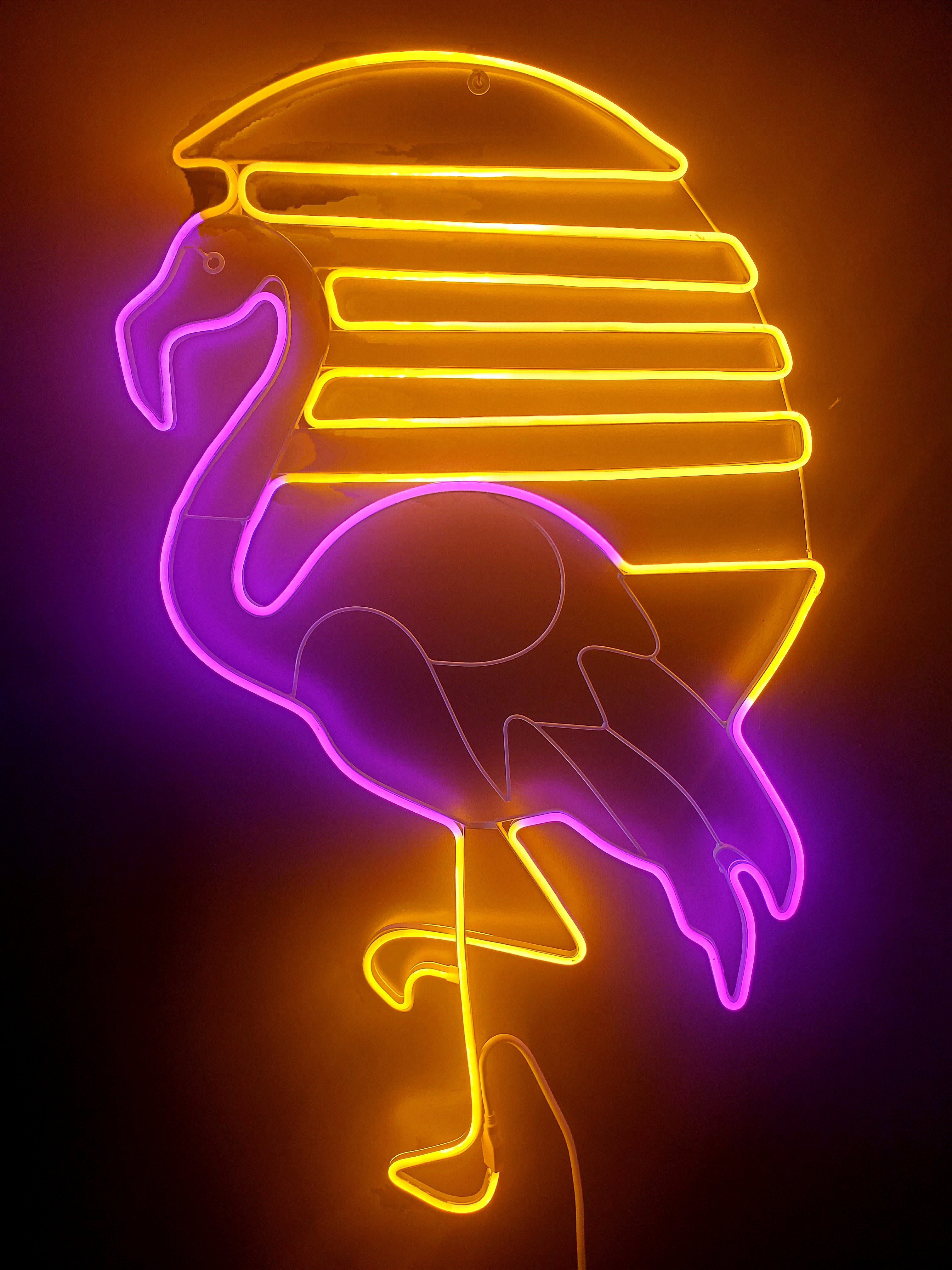 Bay Isle Home™ Musson Sunset Flamingo Neon 40" Animals Neon Sign ...